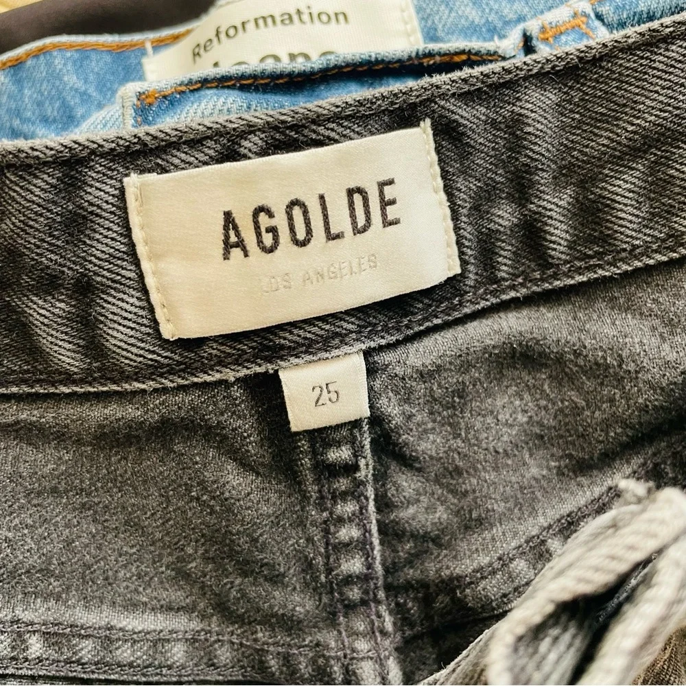 Agolde | Shorts | Agolde Size 25 Parker High Rise Shorts In Black Crash ...